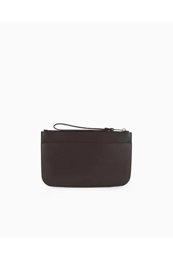 Giorgio Armani Nappa Leather Clutch - Black
