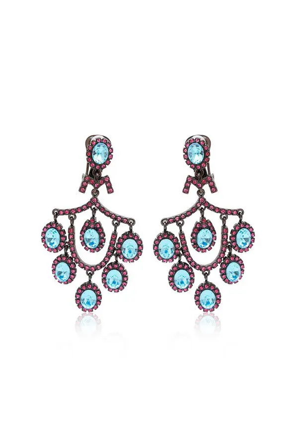 KENNETH JAY LANE Chandelier Clip Earrings - Pink