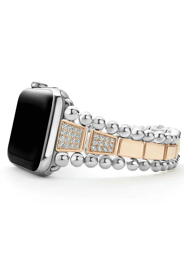 Lagos Smart Caviar Diamond Watch Bracelet - Gold