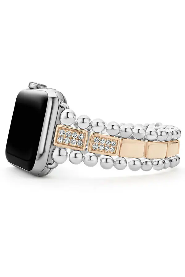 Lagos Smart Caviar Diamond Watch Bracelet - Gold