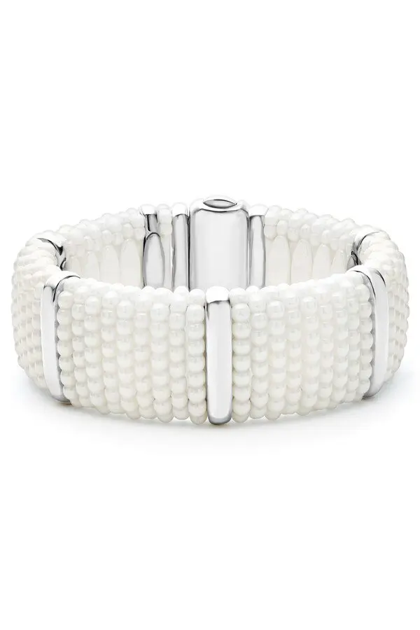 Lagos White Caviar Ceramic And Bracelet - Silver
