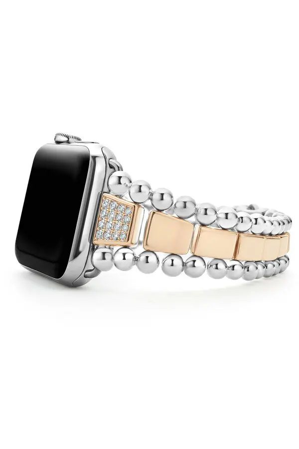 Lagos Smart Caviar Diamond Watch Bracelet - Gold