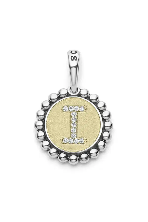 Lagos Signature Caviar Diamond I Initial Charm - Gold