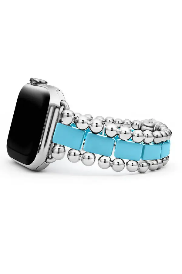 Lagos Smart Caviar Ceramic And Stainless Steel Watch Bracelet - Blue