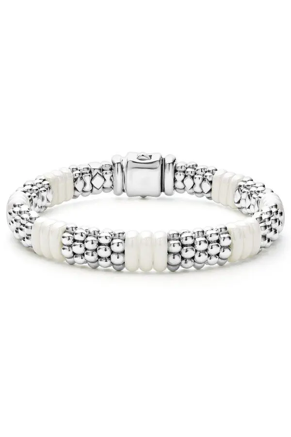 Lagos Caviar Beaded Bracelet - White