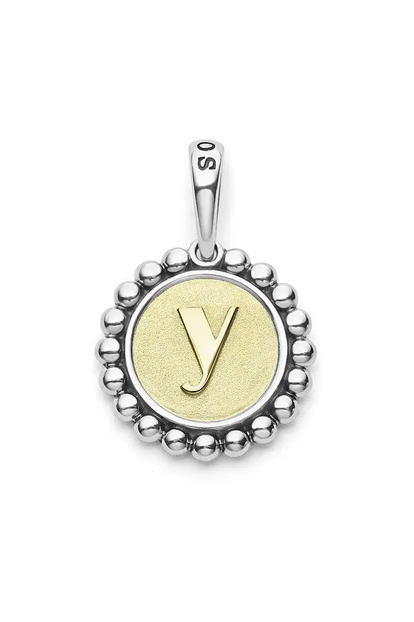 Lagos Signature Caviar Y Initial Charm - Gold