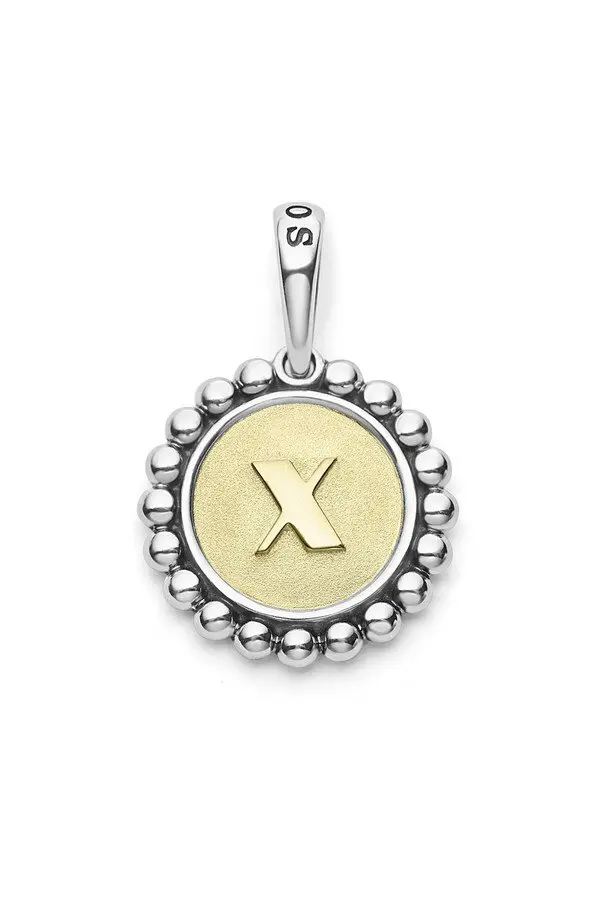 Lagos Signature Caviar X Initial Charm - Gold