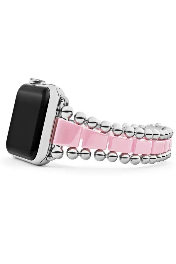Lagos Smart Caviar Ceramic And Stainless Steel Watch Bracelet - Pink