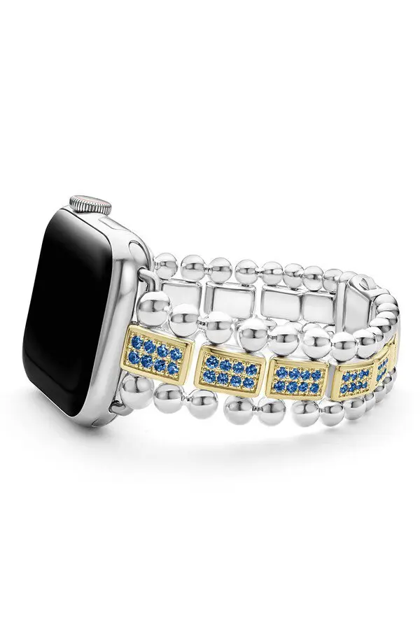 Lagos Smart Caviar 18k Gold And Sterling Silver Sapphire Watch Bracelet - Blue