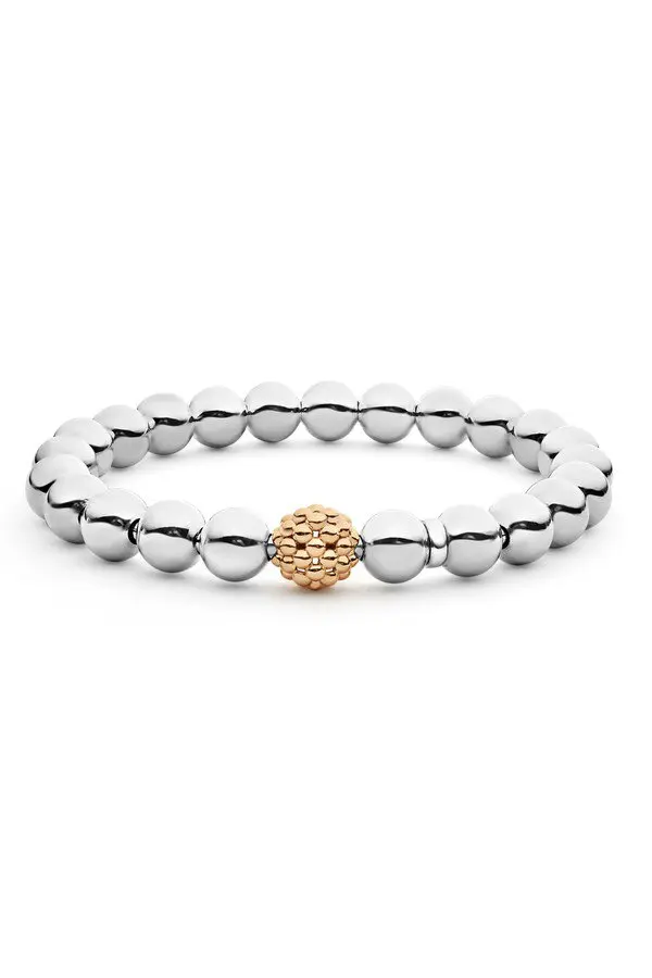 Lagos Signature Caviar Rose Bead Bracelet - Gold