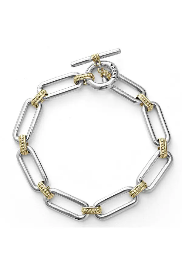 Lagos Signature Caviar Two-tone Link Bracelet - Gold