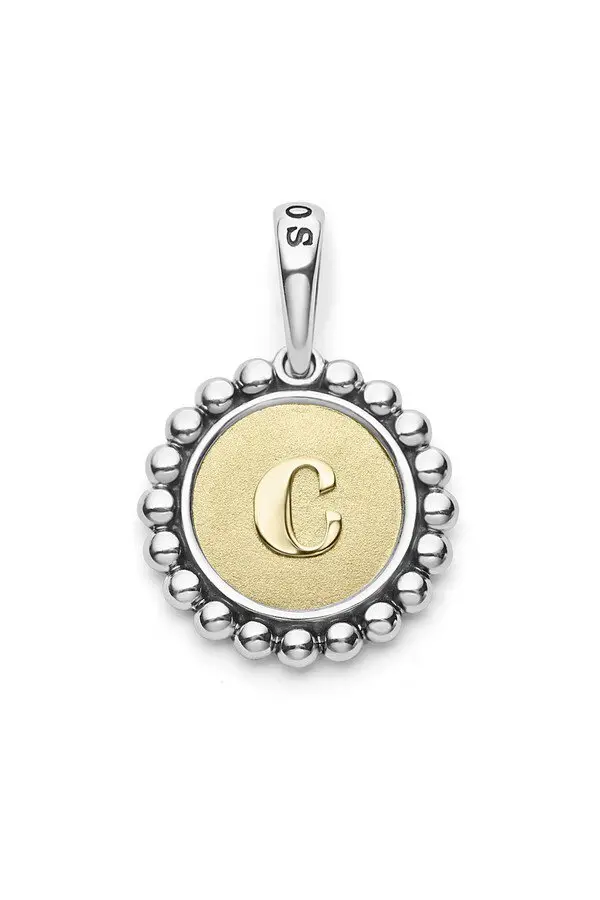 Lagos Signature Caviar C Initial Charm - Gold