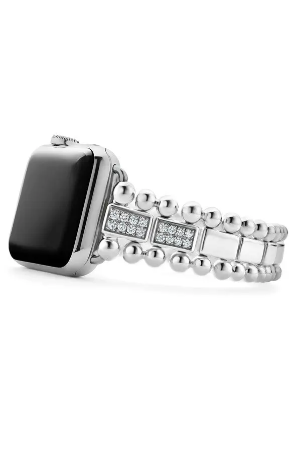 Lagos Smart Caviar Diamond Watch Bracelet - Silver