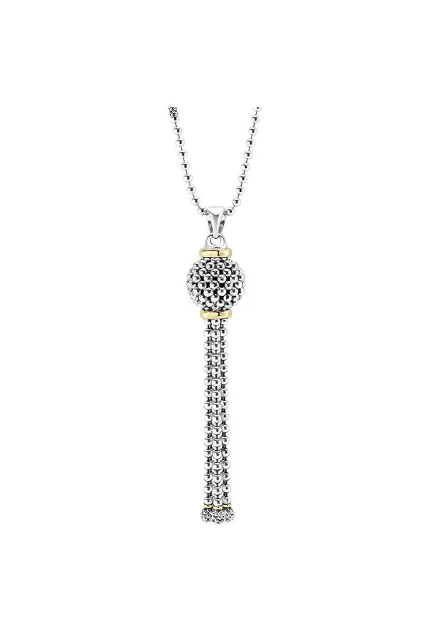 Lagos Signature Caviar Tassel Pendant Necklace - Gold