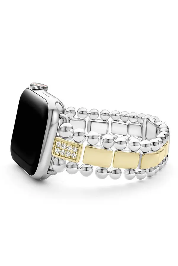 Lagos Smart Caviar 18k And Sterling Silver Diamond Watch Bracelet - Gold