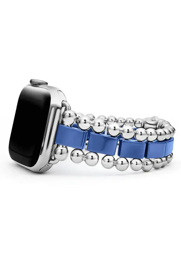 Lagos Smart Caviar Ultramarine Ceramic And Stainless Steel Watch Bracelet - Natural