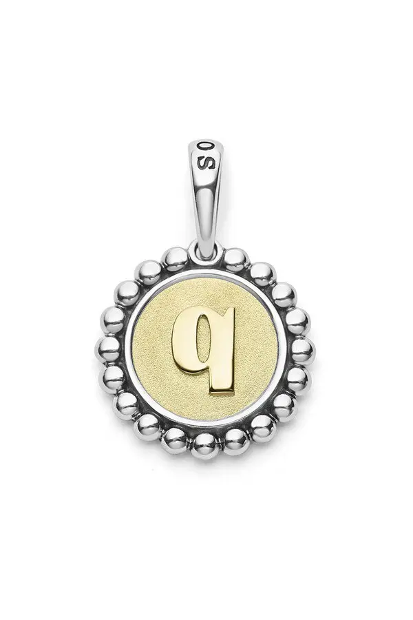 Lagos Signature Caviar Q Initial Charm - Gold