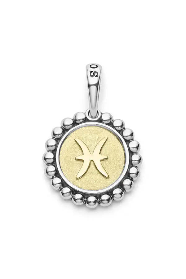 Lagos Signature Caviar Pisces Zodiac Charm - Gold