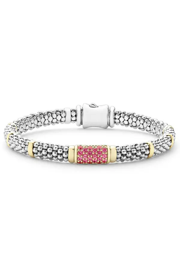 Lagos Signature Caviar Sapphire Bracelet - Pink