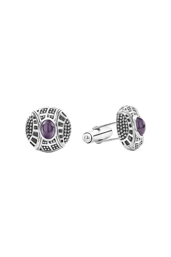 Lagos Keep Memory Alive Amethyst Cufflinks - Red