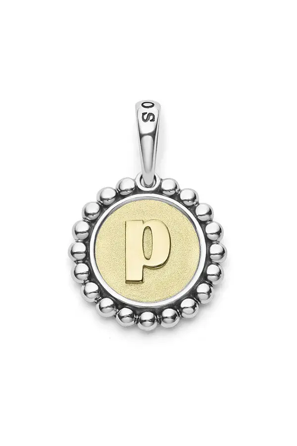 Lagos Signature Caviar P Initial Charm - Gold