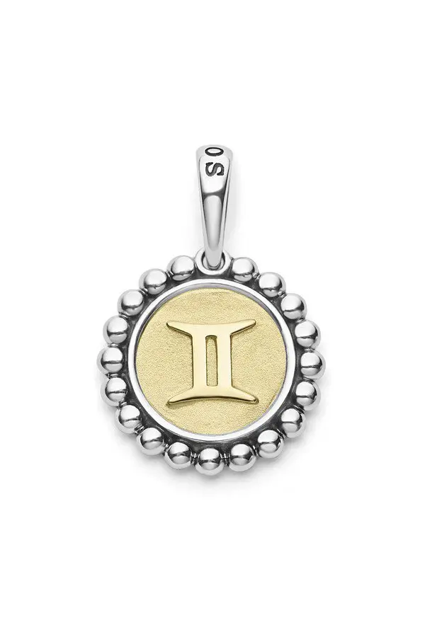 Lagos Signature Caviar Gemini Zodiac Charm - Gold