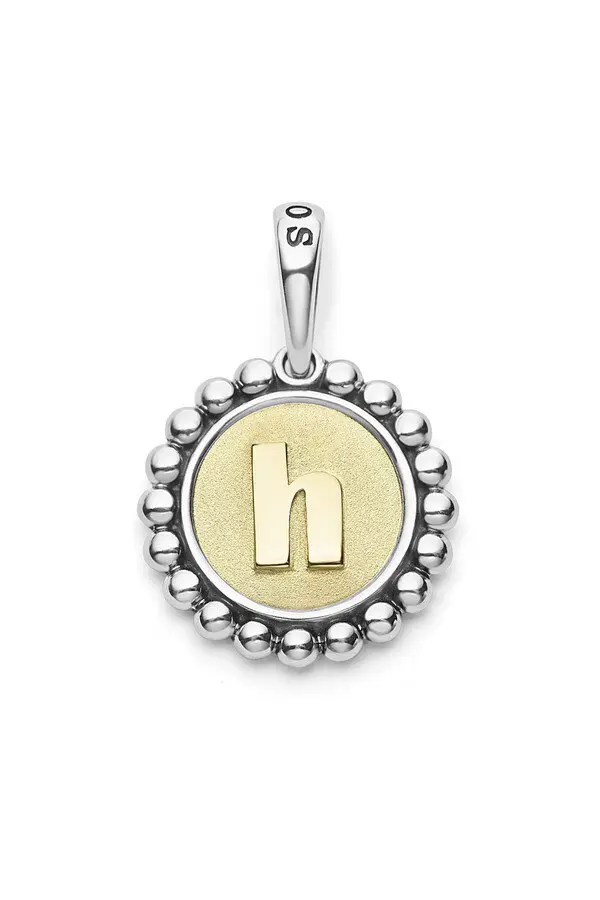 Lagos Signature Caviar H Initial Charm - Gold
