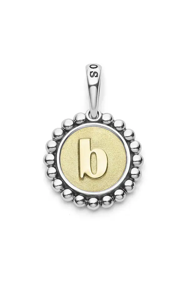 Lagos Signature Caviar B Initial Charm - Gold