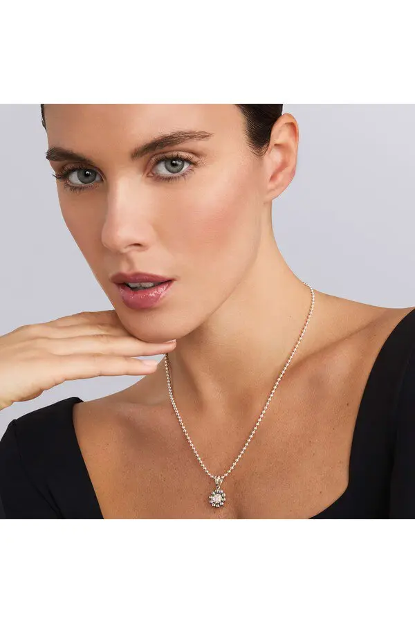 Lagos Caviar Spark Sterling Diamond Pendant Necklace