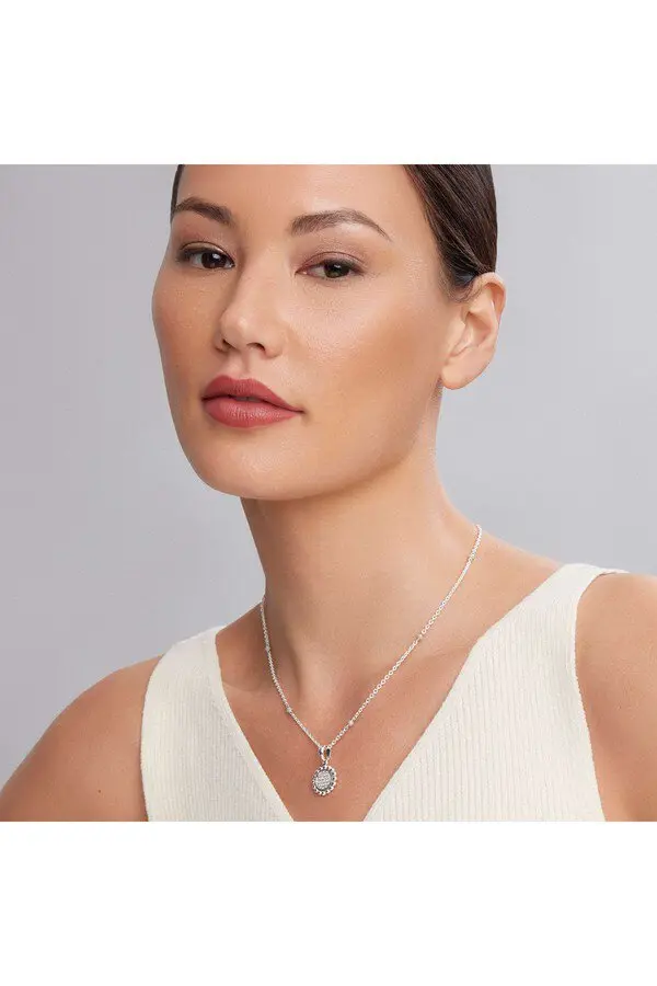 Lagos Caviar Spark Sterling Diamond Pendant Necklace