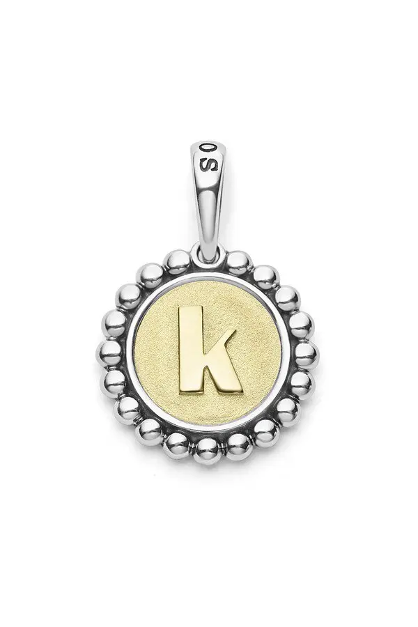 Lagos Signature Caviar K Initial Charm - Gold