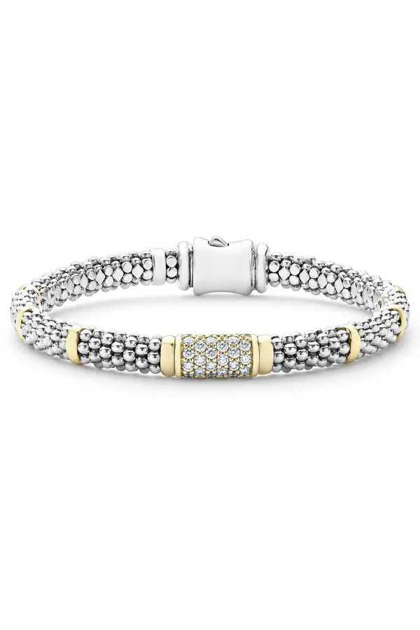 Lagos Signature Caviar Diamond Caviar Bracelet | 6mm - Gold