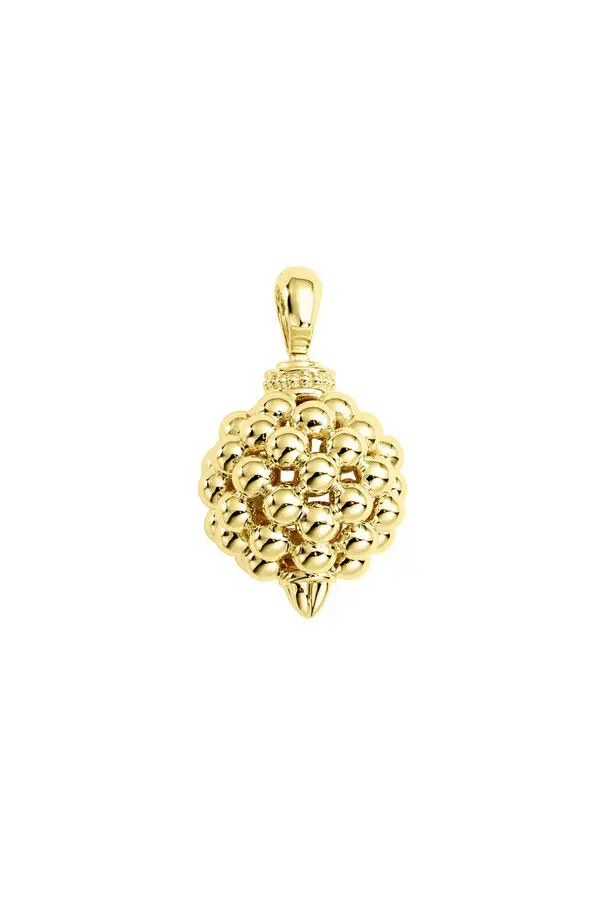 Lagos Caviar Beaded Pendant - Gold