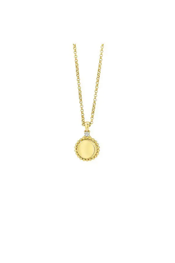 Lagos Caviar 18k Diamond Pendant Necklace - Gold