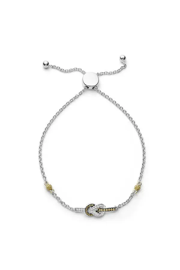 Lagos Newport Two-tone Knot Diamond Bolo Bracelet - Gold