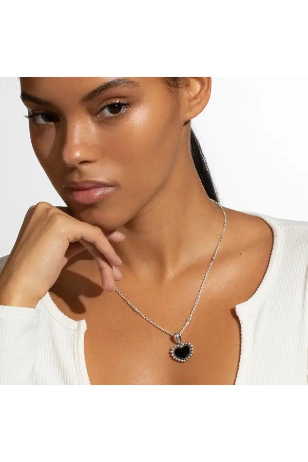 Lagos Maya Onyx Heart Pendant Necklace