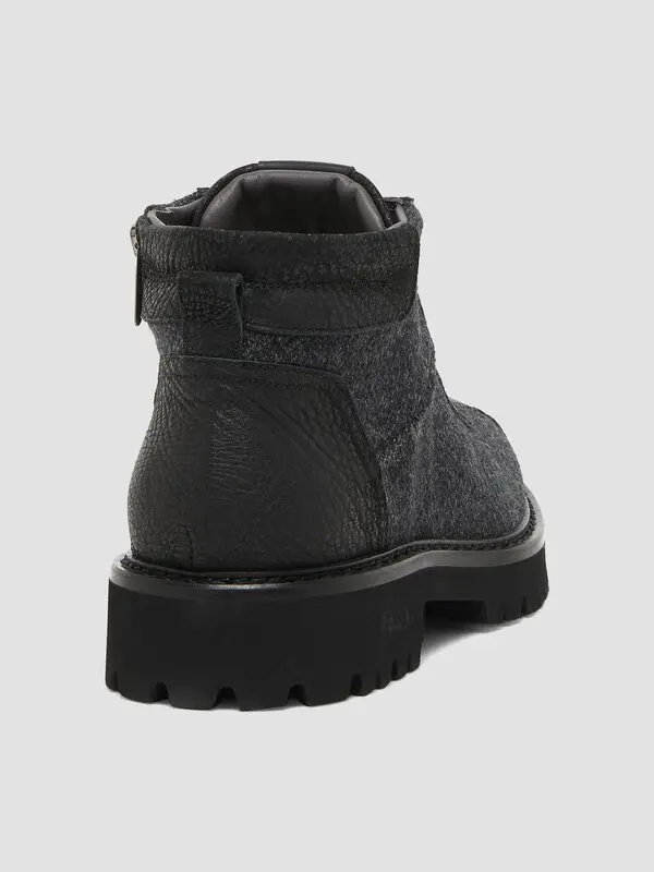 POLLINI Leather-trimmed Wool-blend Ankle Boots