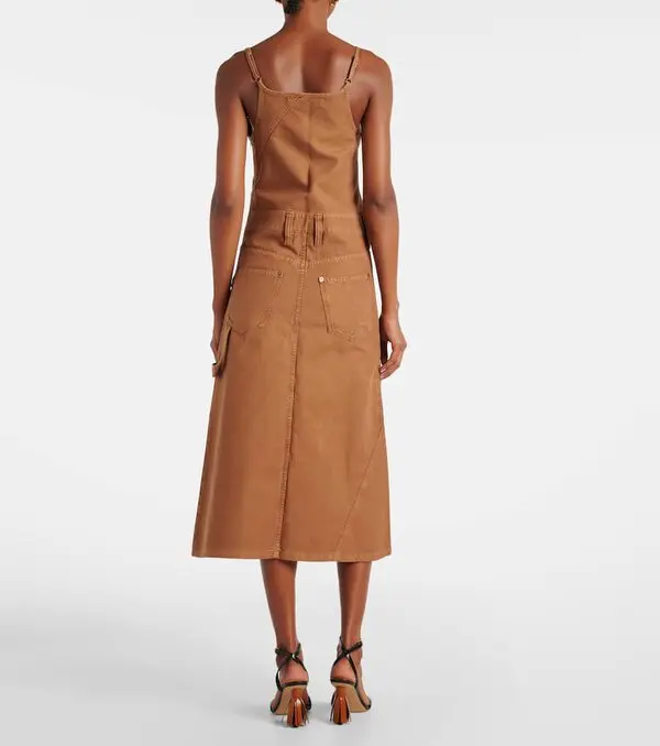 JW Anderson Logo Asymmetric Cotton Midi Dress