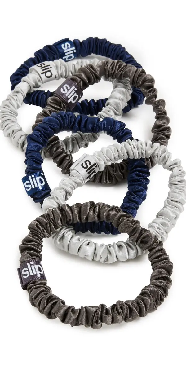 Slip Small Silk Scrunchie Set Of 6 - Midnight
