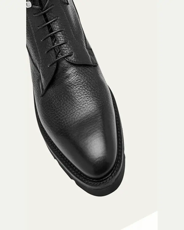 John Lobb Alder Grained Leather Hiking Boots - Black