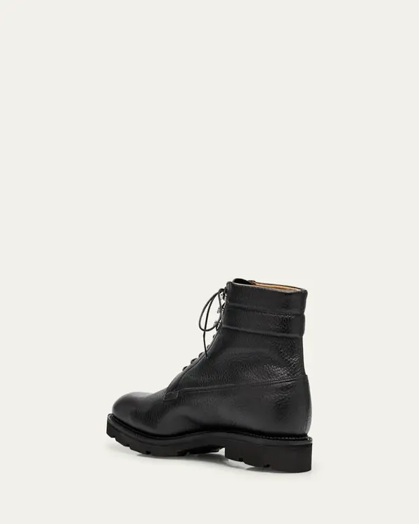 John Lobb Alder Grained Leather Hiking Boots - Black