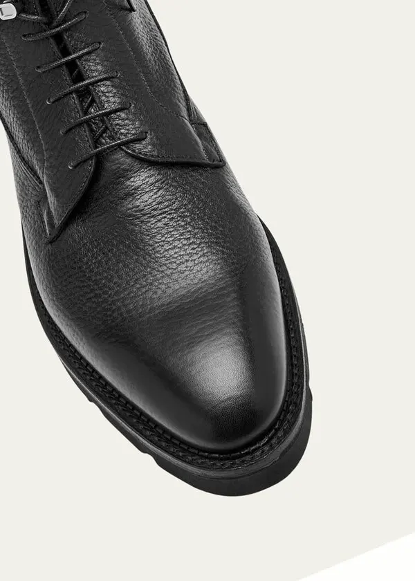 John Lobb Alder Grained Leather Hiking Boots - Black