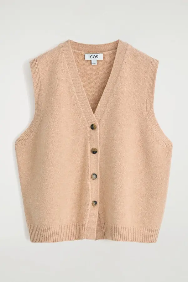 Cos Knitted Cashmere-blend Tank - Beige