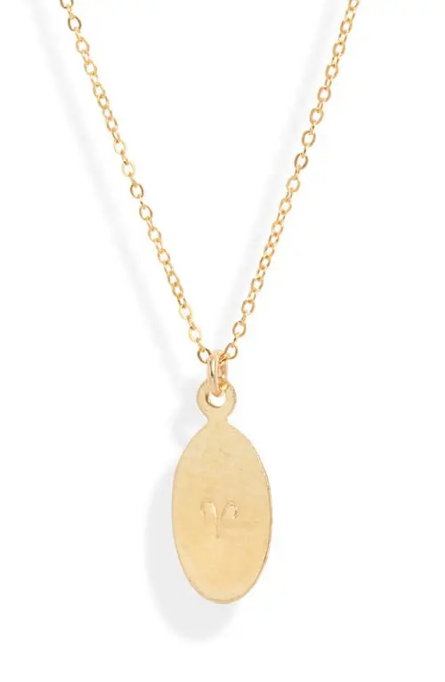 SET & STONES Zodiac Pendant Necklace - Gold - Aries
