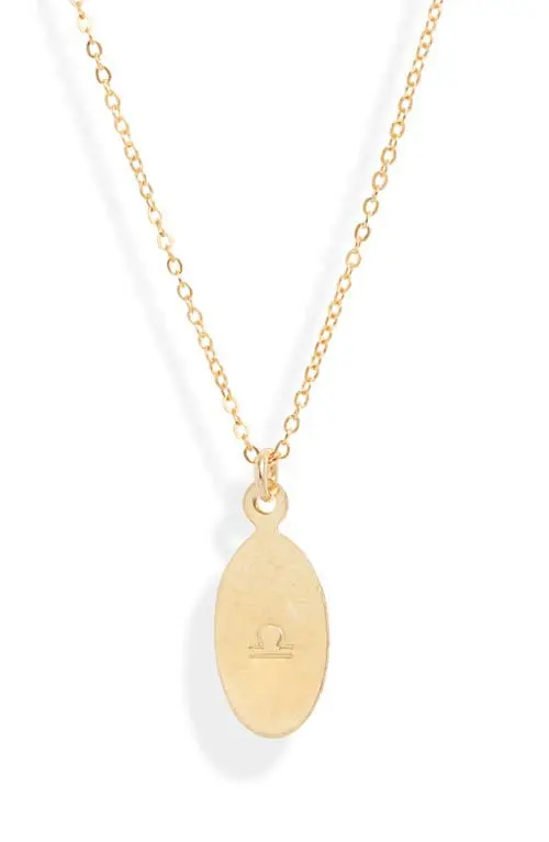 SET & STONES Zodiac Pendant Necklace - Gold - Libra