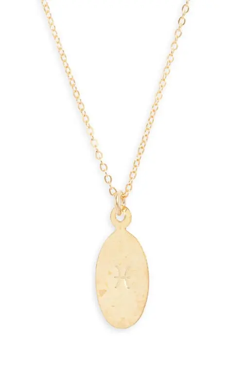SET & STONES Zodiac Pendant Necklace - Gold - Pisces