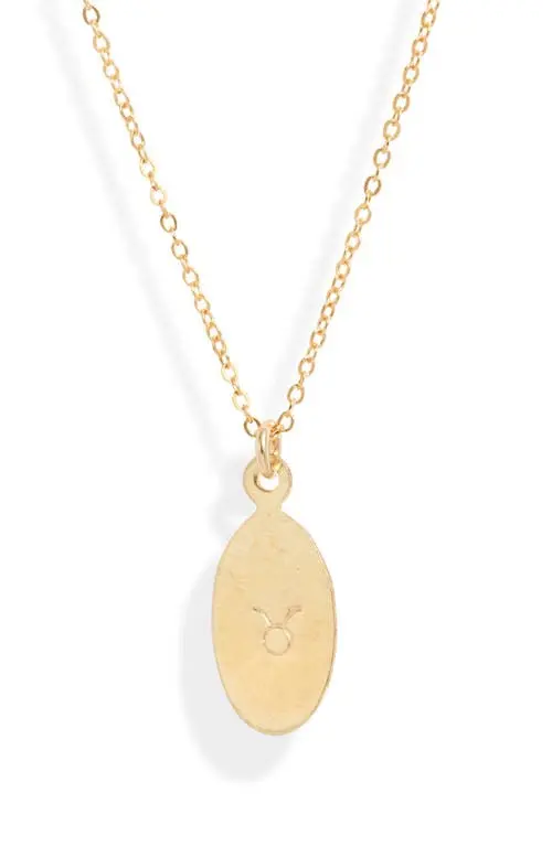 SET & STONES Zodiac Pendant Necklace - Gold - Taurus