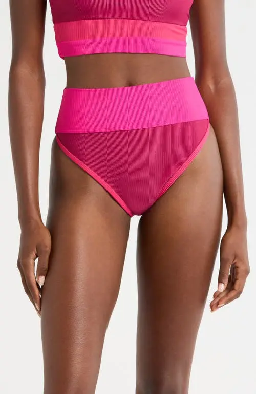 Beach Riot Emmy Colorblock Bikini Bottom - Sorbet Red