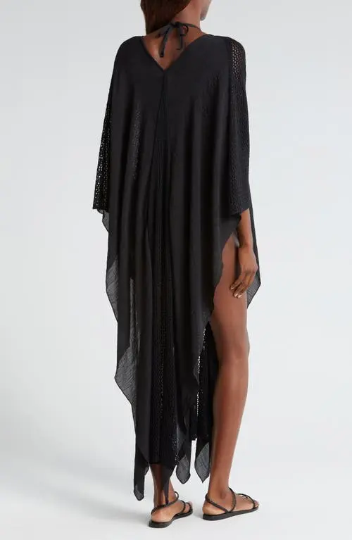 Elan Open Stitch Detail Cover-up Caftan Dress