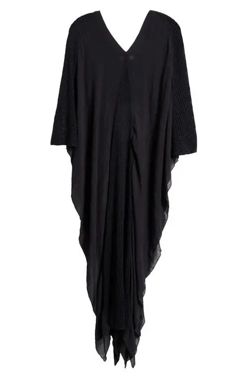 Elan Open Stitch Detail Cover-up Caftan Dress